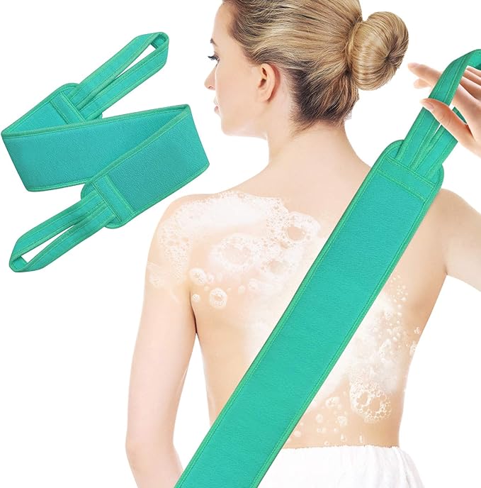 Exfoliating Back Scrubber, AMIJEAL Back Scrubber Strap, Natural Soft ...