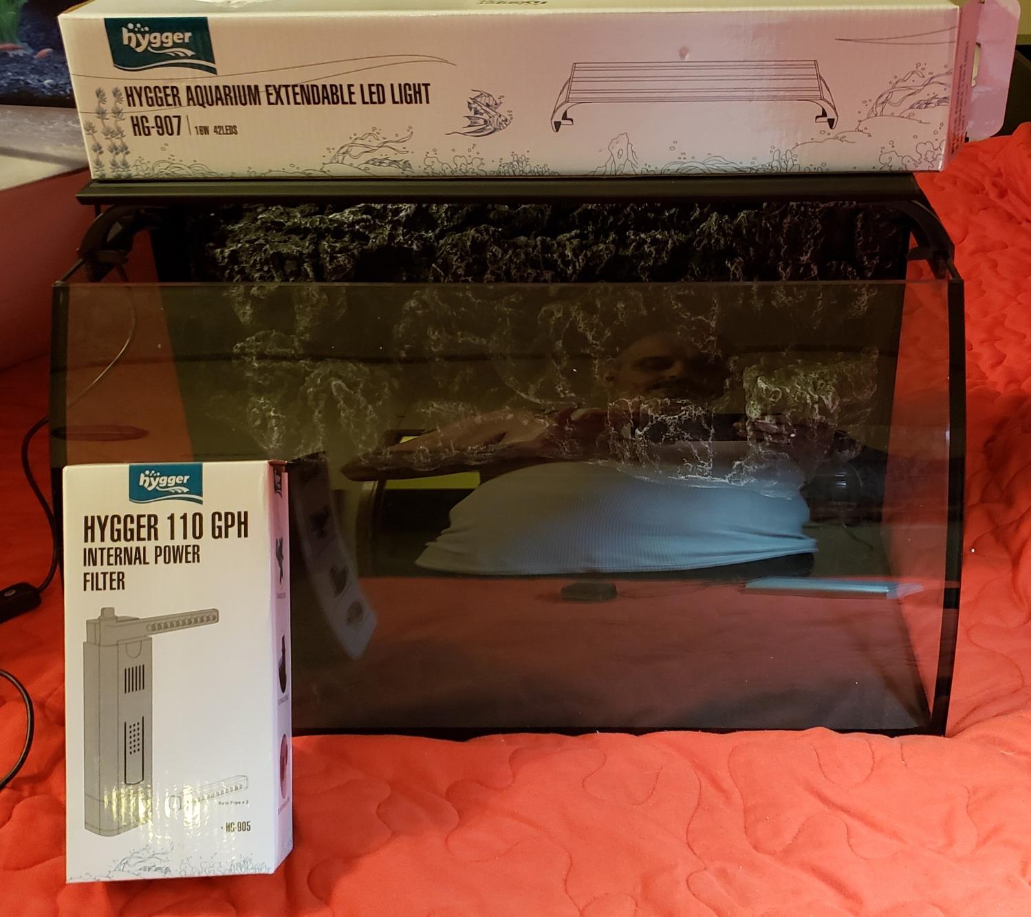 $24/mo - Finance Hygger Horizon 8 Gallon LED Glass Aquarium Kit for ...