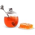 Amazon.com: Vagabond House Pewter Bee Glass Honey Pot Jar Jam Jelly Jar ...