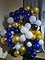 Soonlyn Navy Blue Gold Balloon Garland 130 Pcs 12 Inch Confetti Balloons Matte White Latex ...