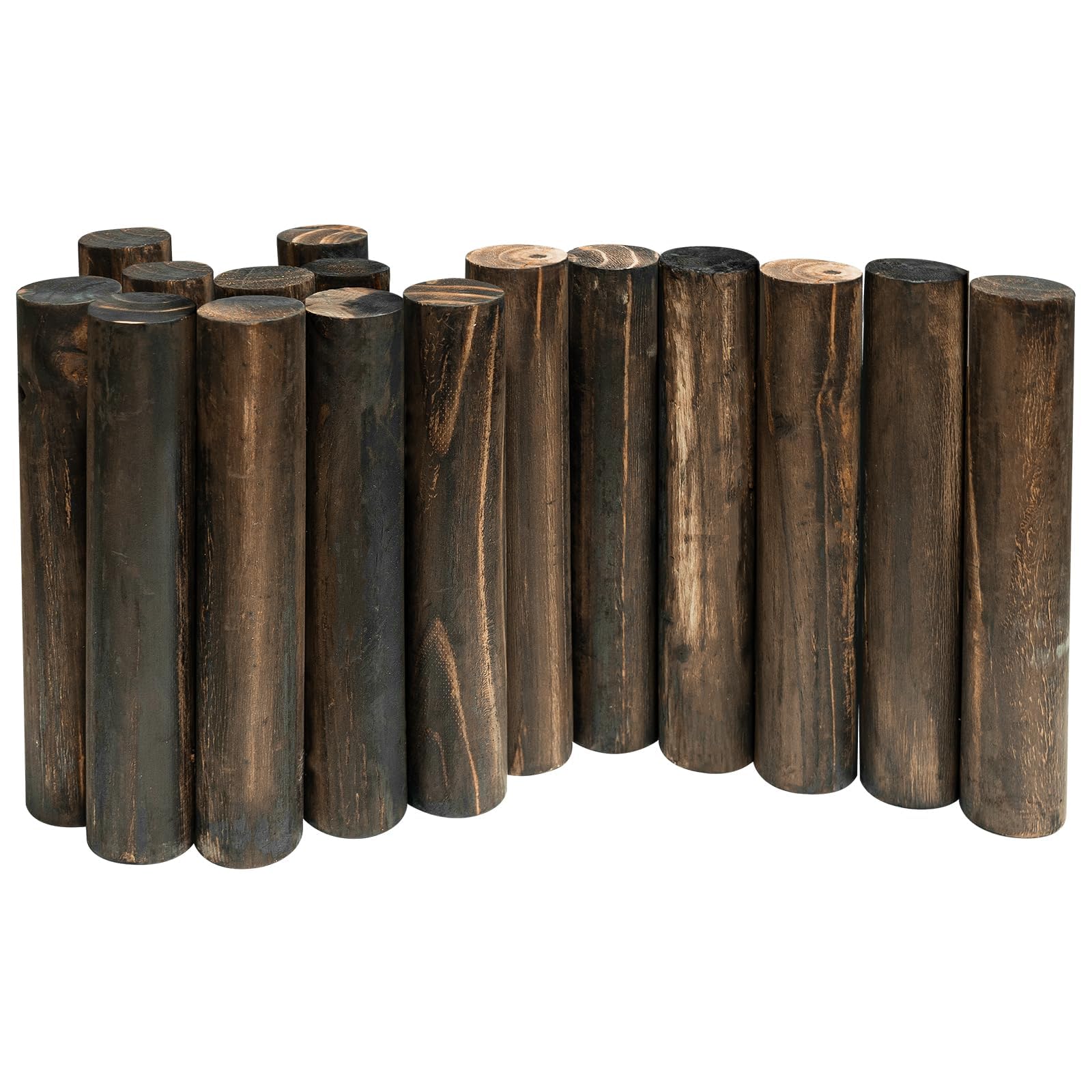 Wood Garden Fence, Wooden Solid Log Edging Border Decorative for Flower ...