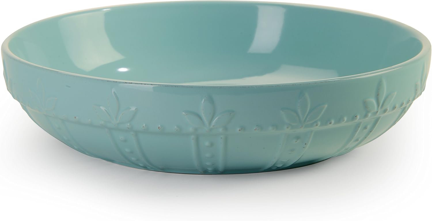 Signature Housewares Sorrento Collection Large Pasta Bowl, 12-Inch, Aqua
