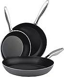 Amazon.com: Aluminum Nonstick Frying Pan Set - (3-Piece 8 Inches, 9.5 ...