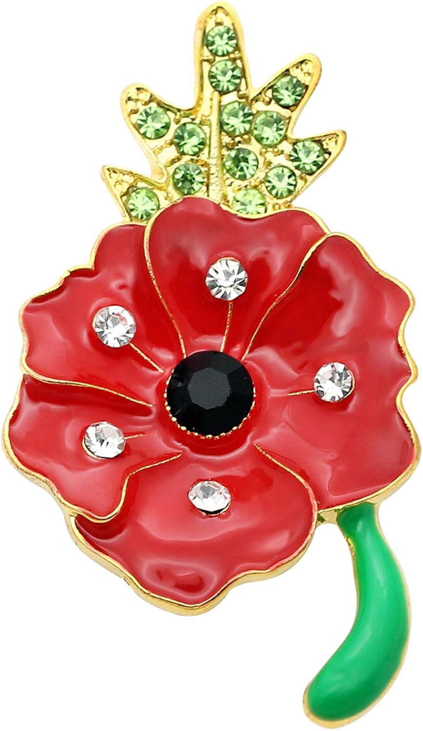 JQFEN Poppy Flowers Pins Brooches Breastpin Veterans Day Remembrance ...