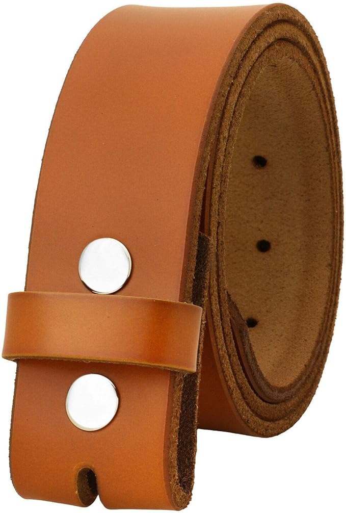 Replacement Genuine Leather Belt Strap Without Buckle Snap on Strap 1.5 ...