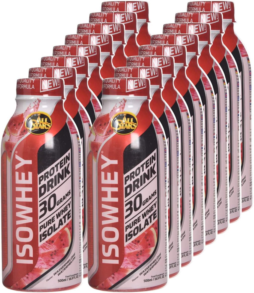 All Stars Isowhey Pure Whey-Isolate RTD, Watermelon, 500 ml, 16-Count ...