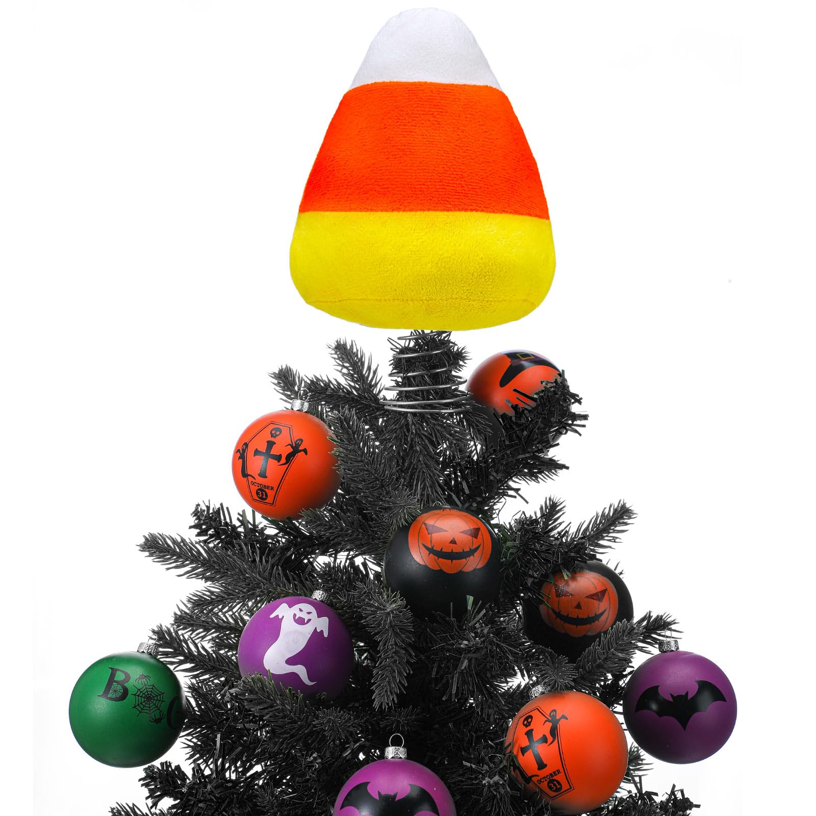 Retisee Halloween Tree Topper 7.9'' Candy Corn Tree Topper Fake Corn ...