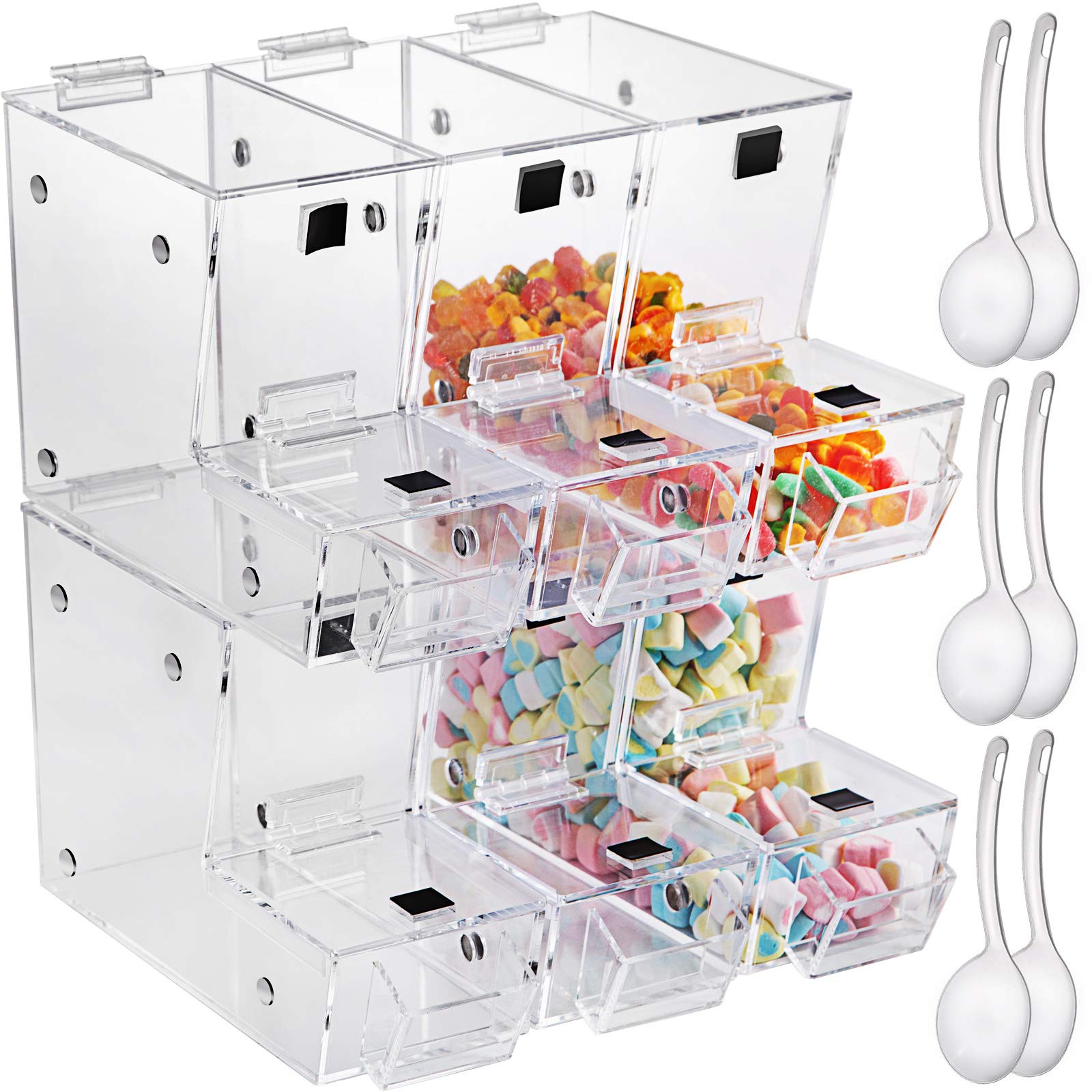Buy VEVOR Stackable Candy Topping Dispenser, 6PCs/Set Acrylic Candy Bin ...