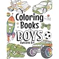 Amazon.com: Coloring Books For Boys Awesome Art: Ages 4-8: Contains ...