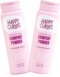 HAPPY CURVES Comfort Powder: Talc Free Anti Chafe Body & Foot Powder ...