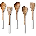 Amazon.com: Wooden Cooking Utensils Set for Kitchen, Non Stick Cookware ...