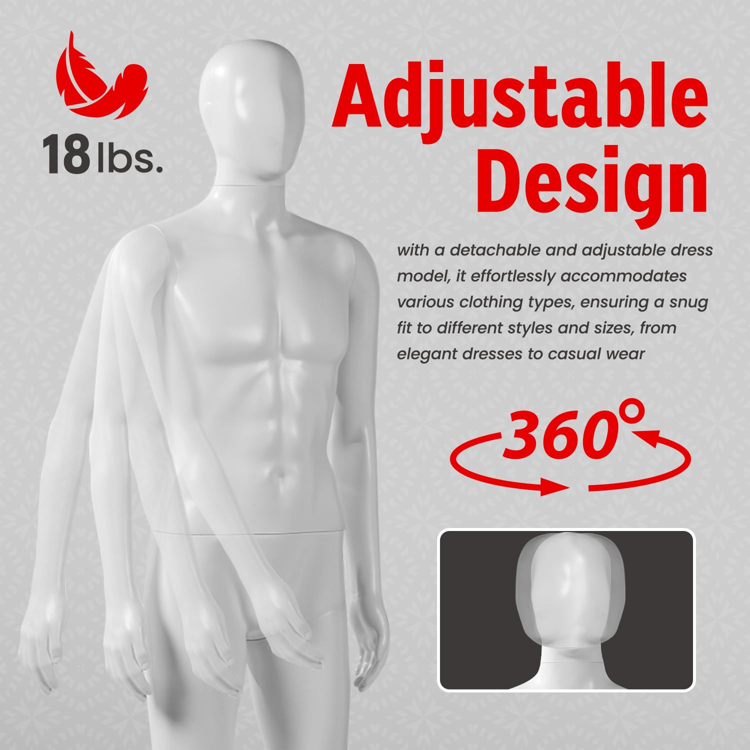 Mua TopMaster Male Form Mannequin - Versatile 360° Design, Easy ...