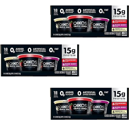 Dannon Oikos Triple Zero Blended Greek, Smooth, Creamy, Nonfat, Gluten ...
