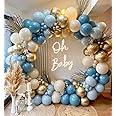 Amazon.com: Dusty Blue Balloon Arch Kit - 167pcs Balloon Arch Garland Kit Include White Sand ...