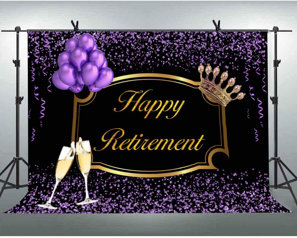 Amazon.com : FLASIY 10x7ft Happy Retirement Photography Backdrop ...