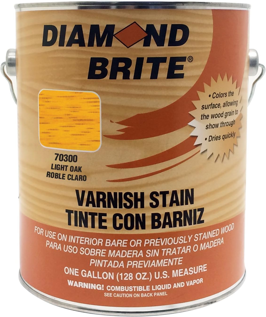 Diamond Brite Paint 70300 1-Gallon Light Oak Varnish Stain - House ...