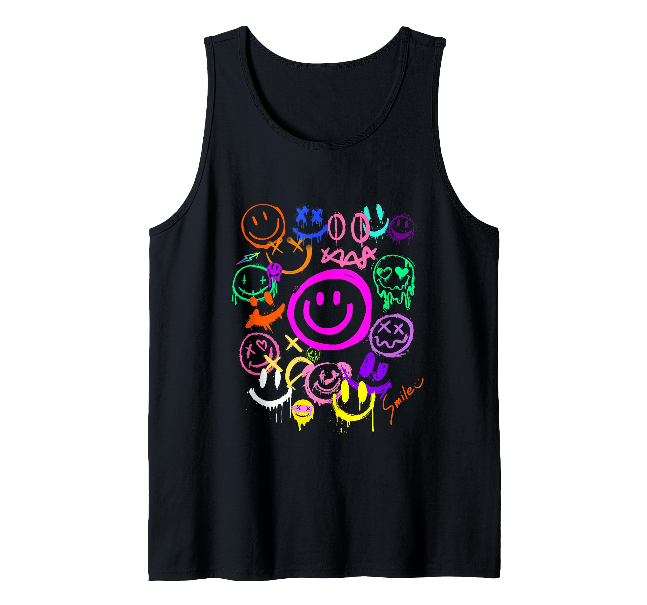 Smile Face Emoticons Fun Vivid Graffiti Smileys, Graphic Tank Top, S ...