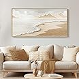 Amazon.com: Boho Abstract Beach Wall Art - Neutral Framed Canvas ...