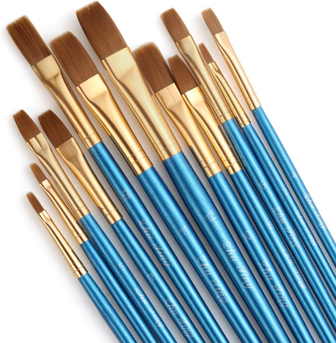 STARVAST Paint Brushes, 12St Künstler Farbe Pinsel Set Flachpinsel für ...