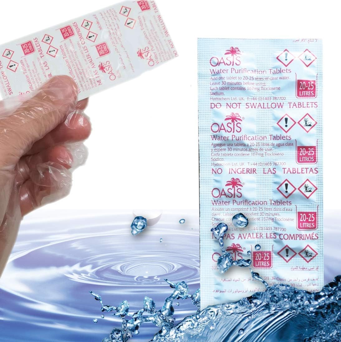 LevinQ Puritabs Rudergerät mit Wassertank 10X Chlortabletten Handschuhe ...