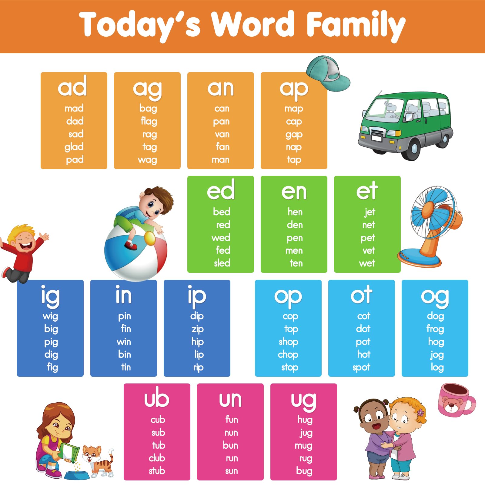 Mua Word Families Pocket Chart, Word Building Center for Kindergarten ...