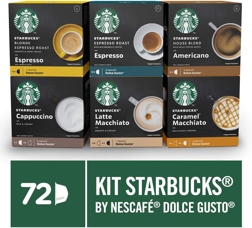 Kit de Cafés e Lattes Starbucks by Nescafé Dolce Gusto - 72 cápsulas ...