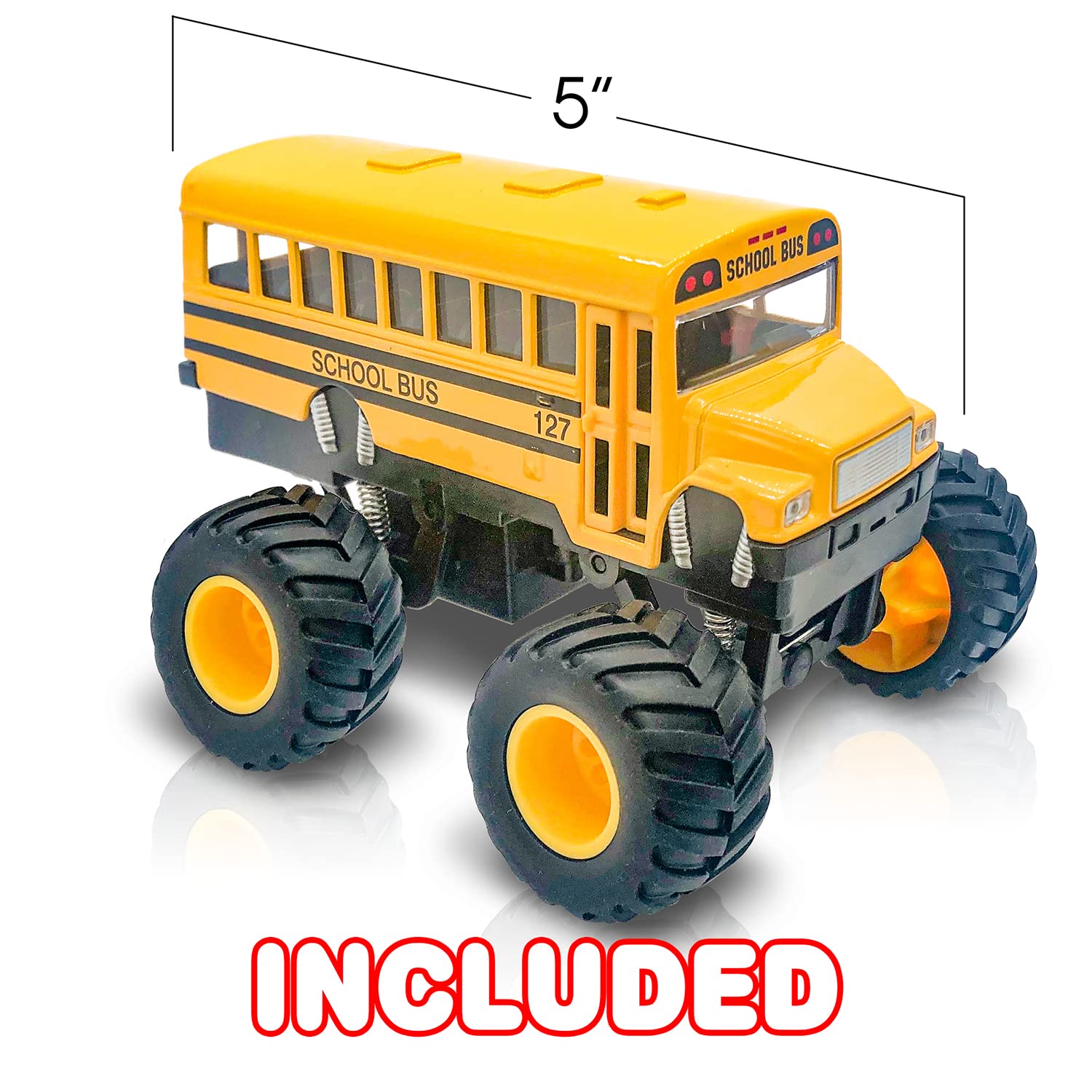 Mua ArtCreativity 5 Inch Pull Back School Bus Toy Set - Set of 2 - includes 5 Inch Monster-Wheel ...