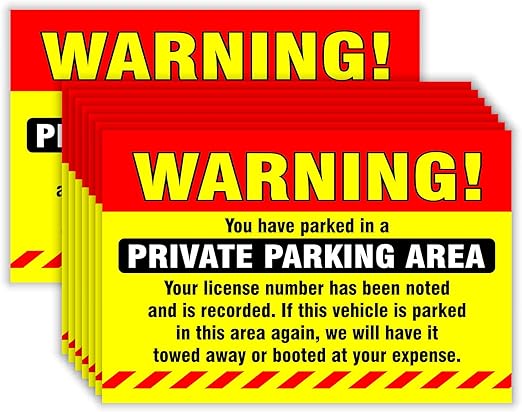 Private Parking Stickers (Pack of 50) Reserved No Permit Area Violation ...