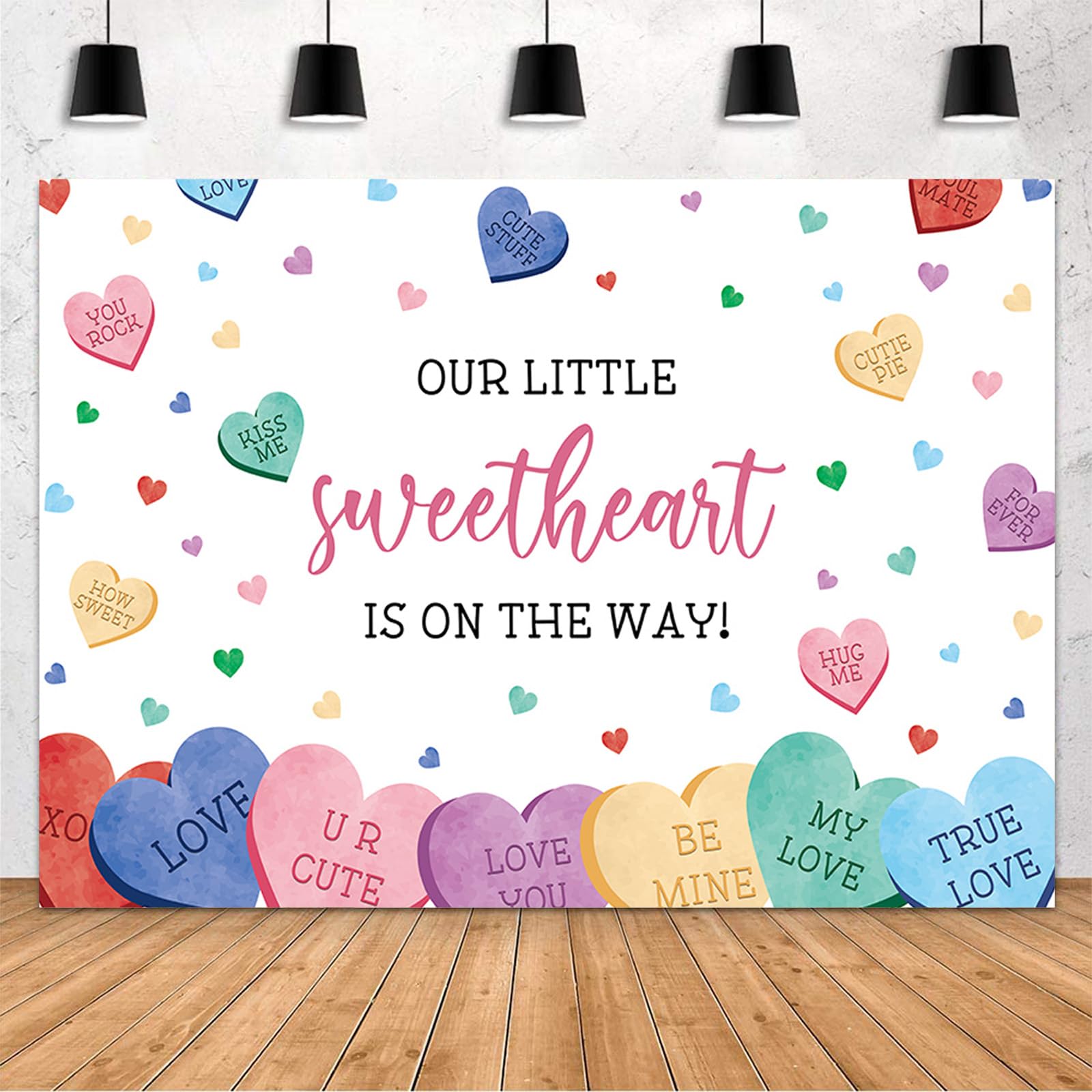 MEHOFOND 7x5ft Baby Shower Backdrop - Valentines Baby Shower Decoration ...