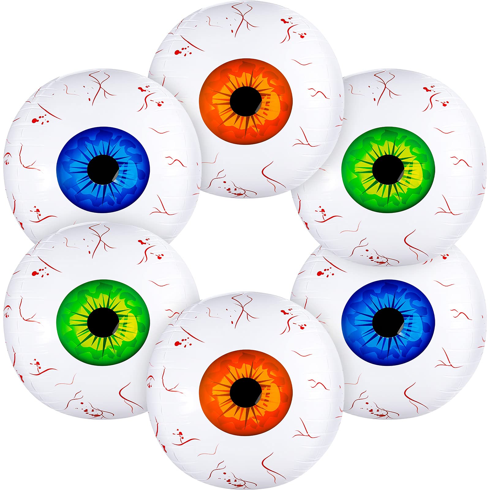 6 Pieces Halloween Inflatable Eyeball 16 Inch Halloween Eyeball ...