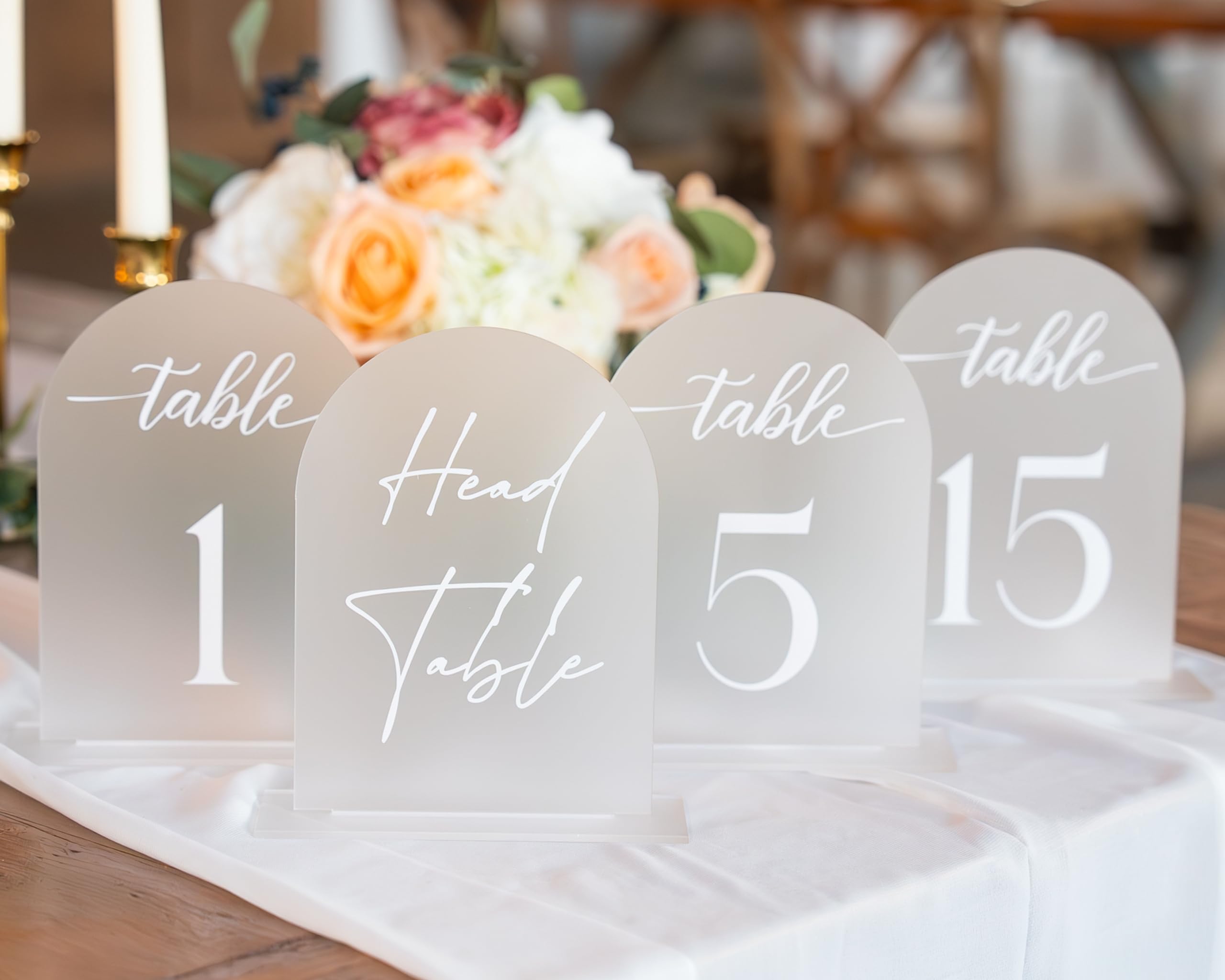 Frosted Arch Acrylic Table Numbers for Wedding Reception -20 Pack 5" x ...
