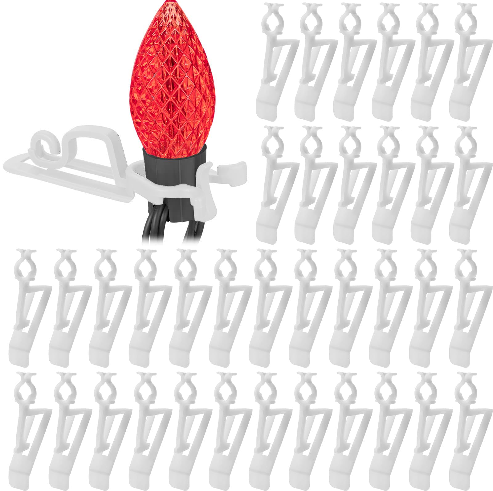 Defresit Christmas Light Clips, 100Pcs All in One Gutter and Shingle ...