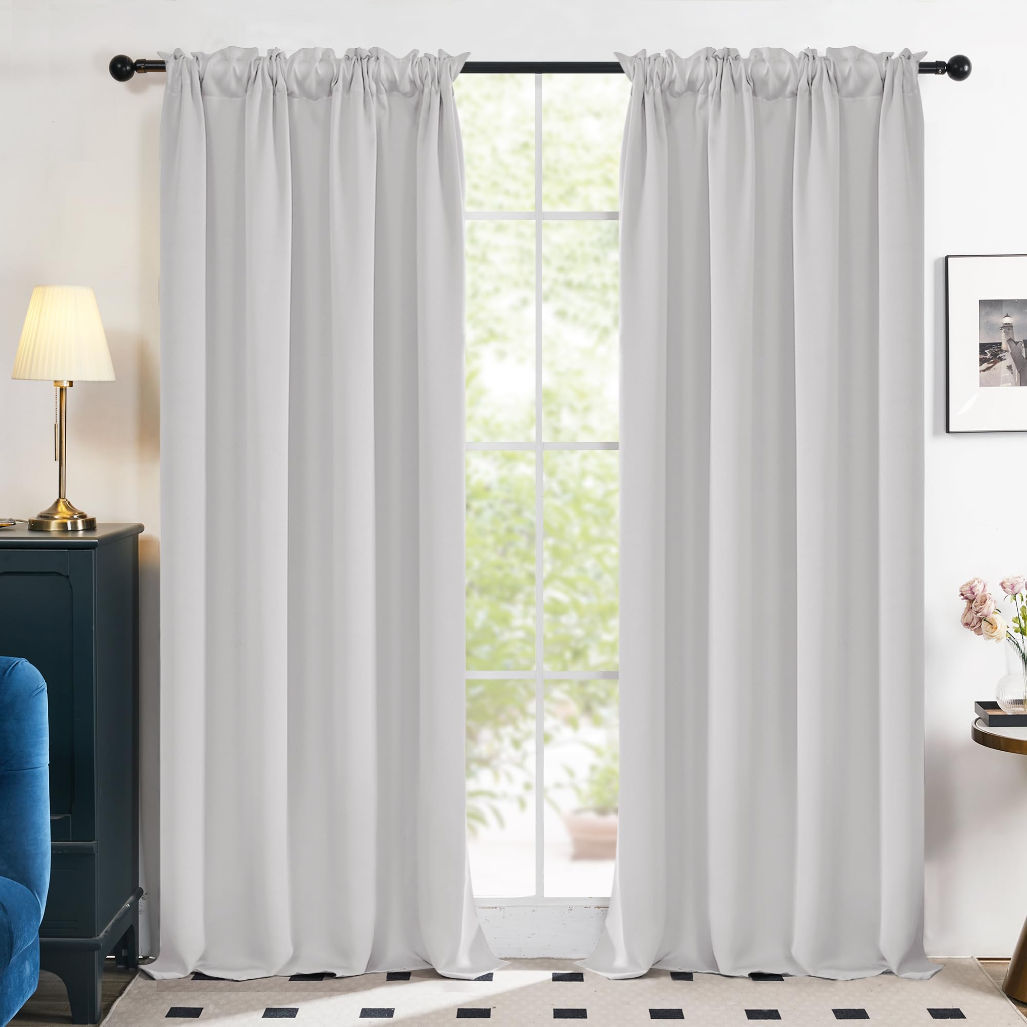 Deconovo Blackout Curtains for Bedroom - Room Darkening Thermal ...