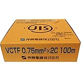 Amazon | 富士電線工業 VCTF 0.75sq×2芯 ビニルキャブタイヤコード (丸型ケーブル) (0.75mm 2C 2心) (電線切売 1m～) TV | 多芯ケーブル | 産業 ...