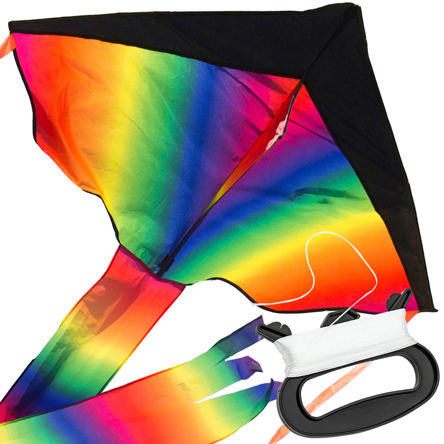 Mua Large Rainbow Colored Delta Kite - Easy to Assemble, Launch, Fly ...