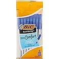 Amazon.com : BIC Round Stic Grip Xtra Comfort Ballpoint Pen, Medium Point (1.2mm), Blue, 8-Count ...