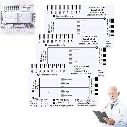 ECG 7 Step Ruler, ECG 7 Step Ruler for ECG/EKG Interpretation, Portable ...