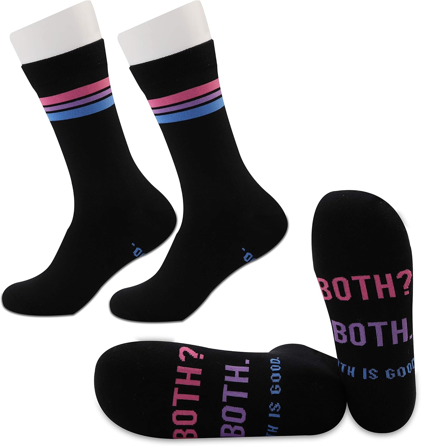 JXGZSO 2 Pairs Bisexual Socks Bisexual Pride Flag Bisexual Gift Both Is ...