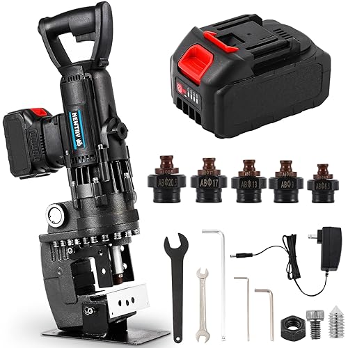 NEWTRY 1800W Cordless Hydraulic Hole Puncher + 2 Battery 3.0Ah Electric ...