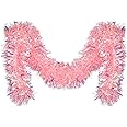 Amazon.com: Pink Tinsel Garland for Christmas Tree Decorations Wedding ...