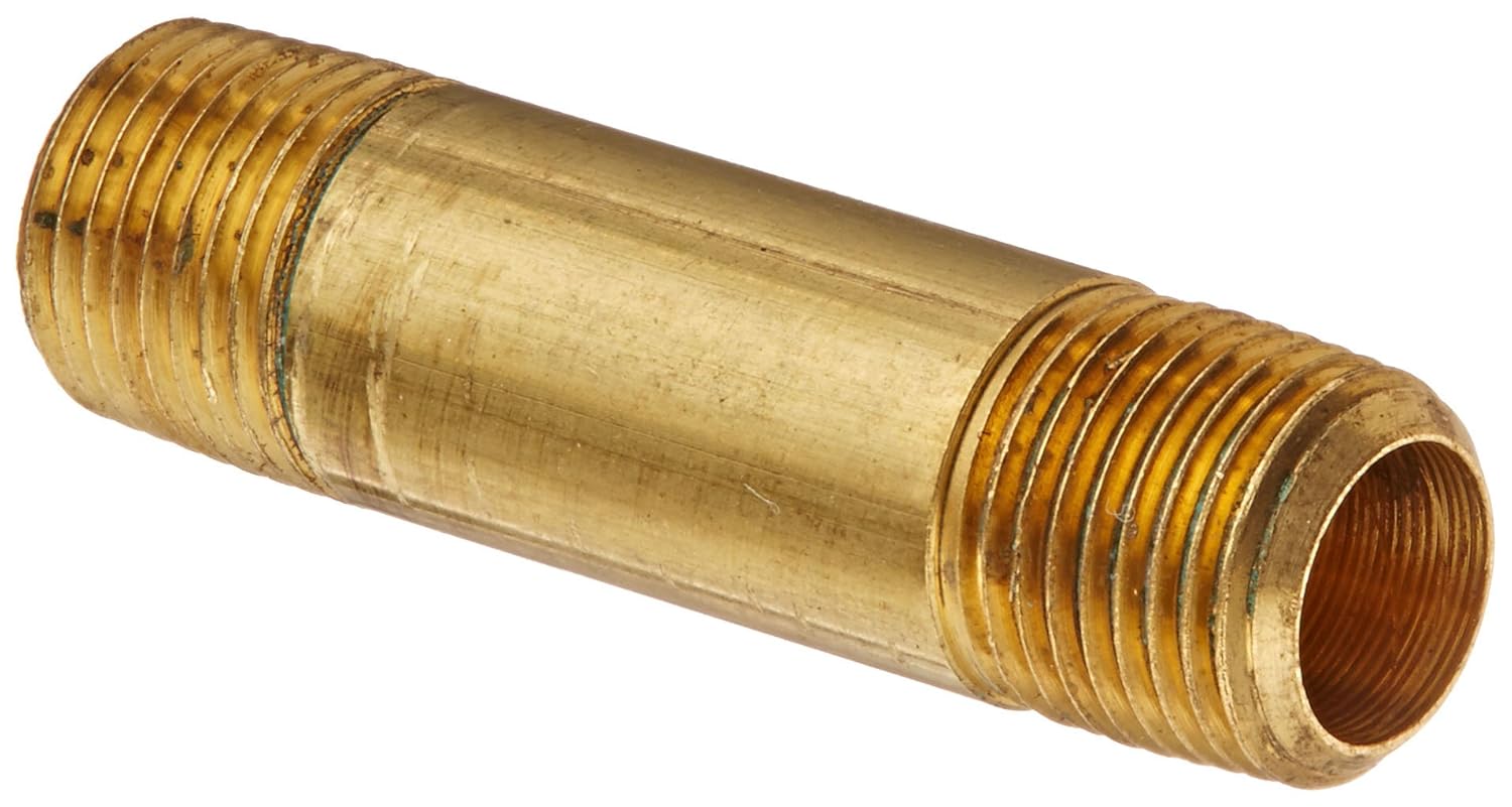 Eaton Weatherhead 3327X2 Brass CA360 Fitting, Nipple, 1/8" NPT Male, 1 ...
