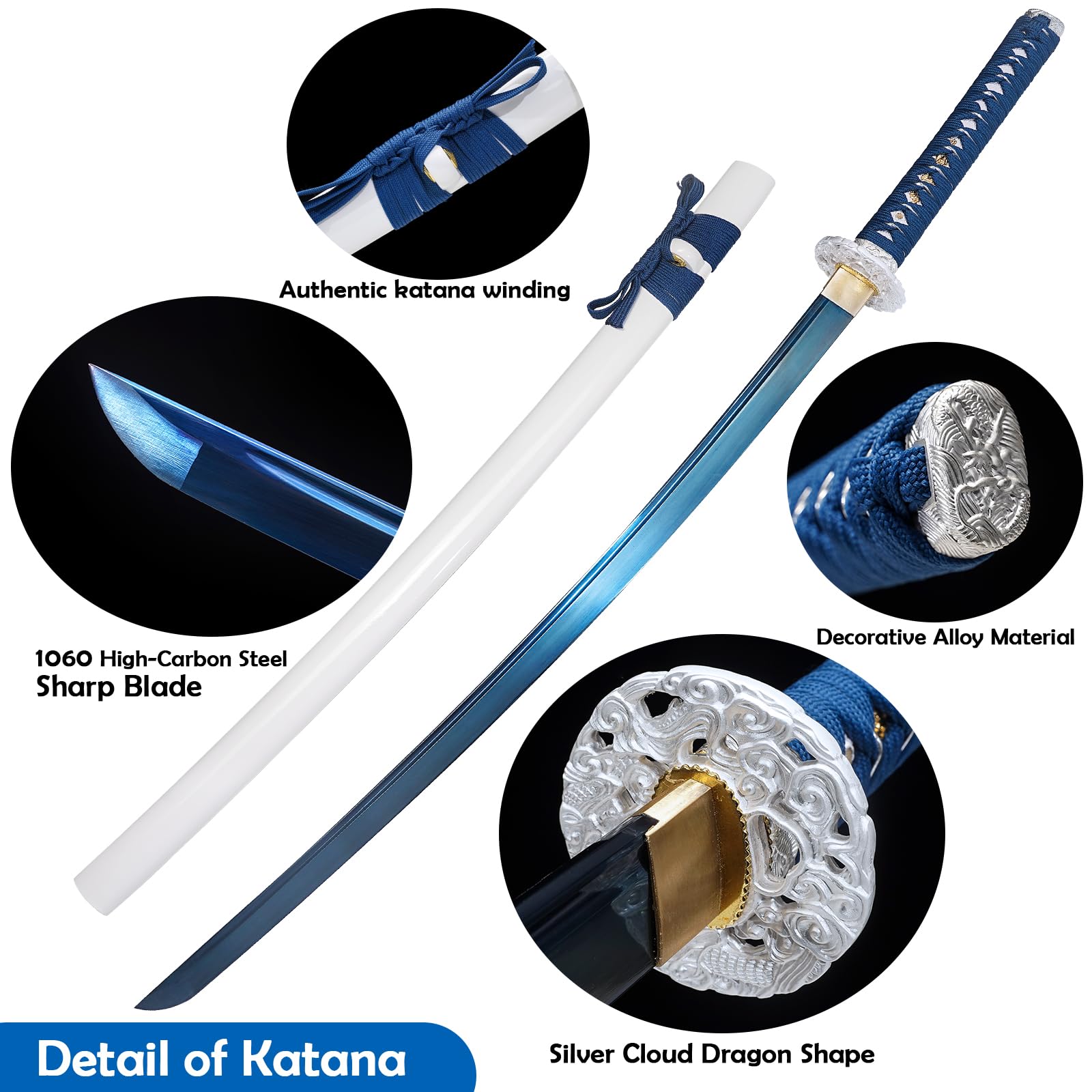 Wuton Katana Sword Real Razor Sharp Full Tang Real Samurai Sword 40 ...