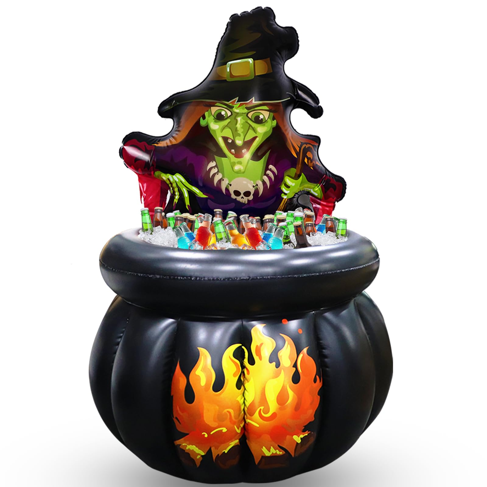 Halloween Inflatables Cooler, 48inch Witch Cauldron Party Decorations ...