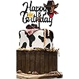 Amazon.com: HAKPUOTR Cowboy Cake Topper, Cowboy Happy Birthday Cake ...