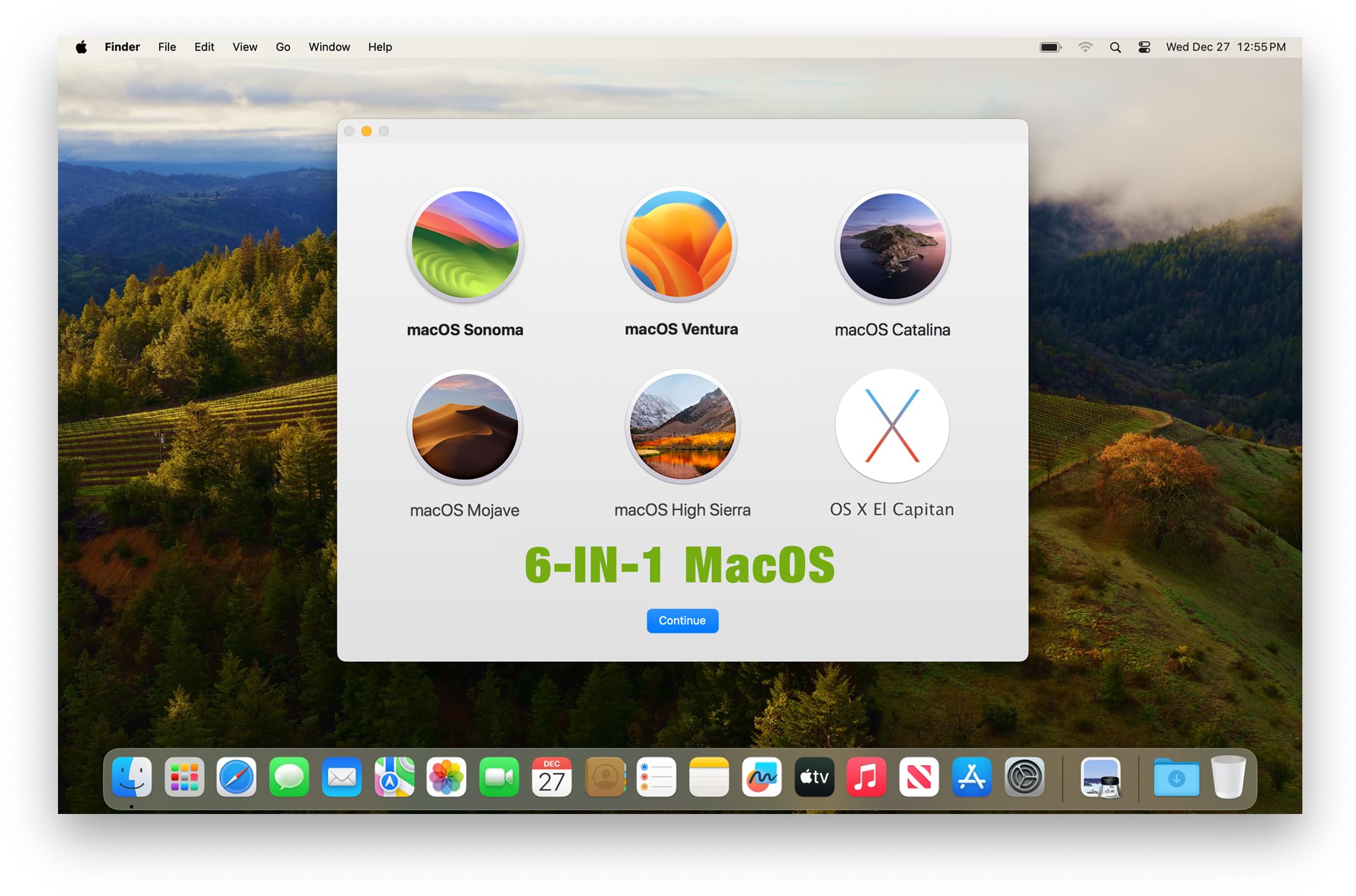 6-in-1 MacOS Sonoma/Ventura/Catalina/Mojave/High Sierra/El Capitan ...