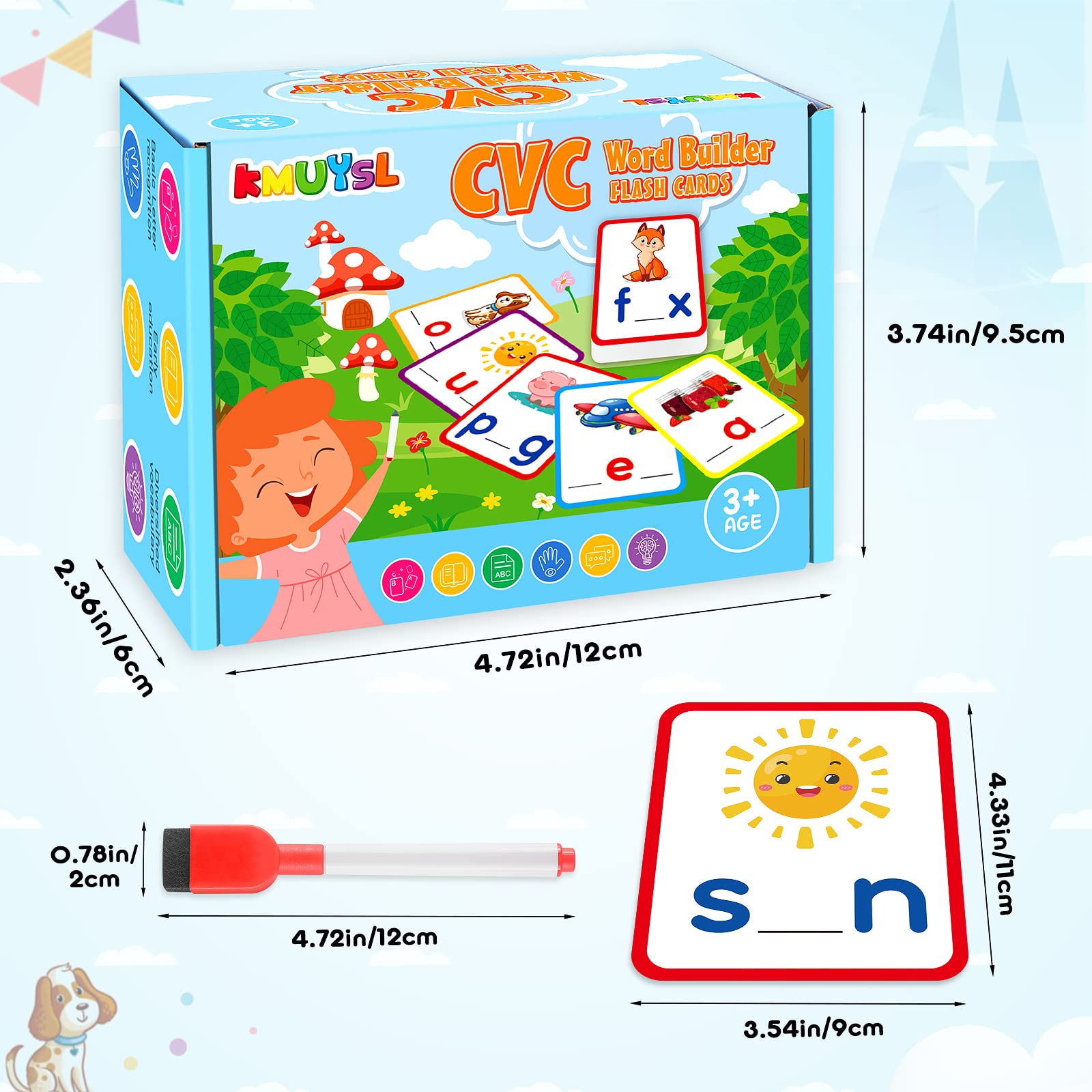 Mua KMUYSL Short Vowel Spelling Flashcards, CVC Sight Words Handwriting ...