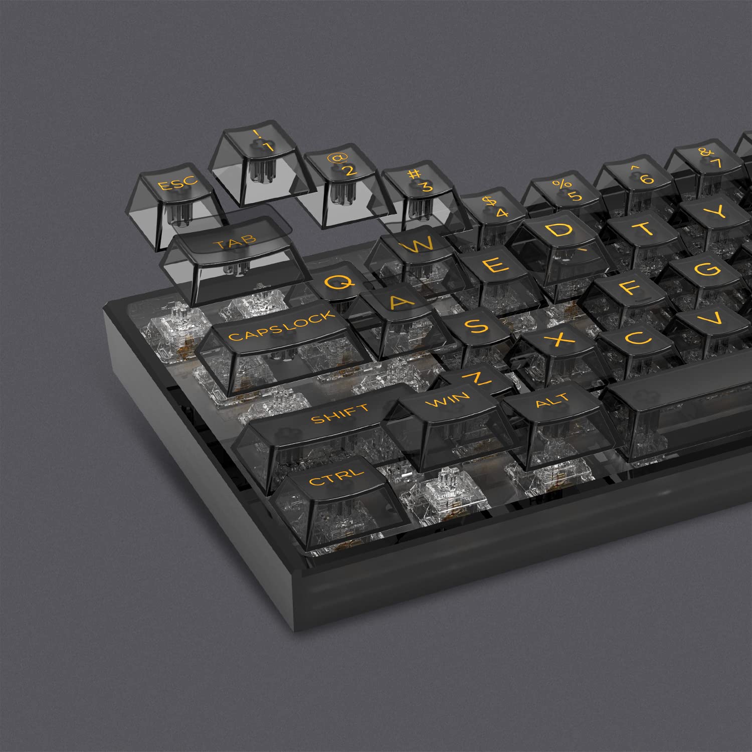 Mua Black Clear keycaps,PC Material,Transparent keyboard caps full set ...