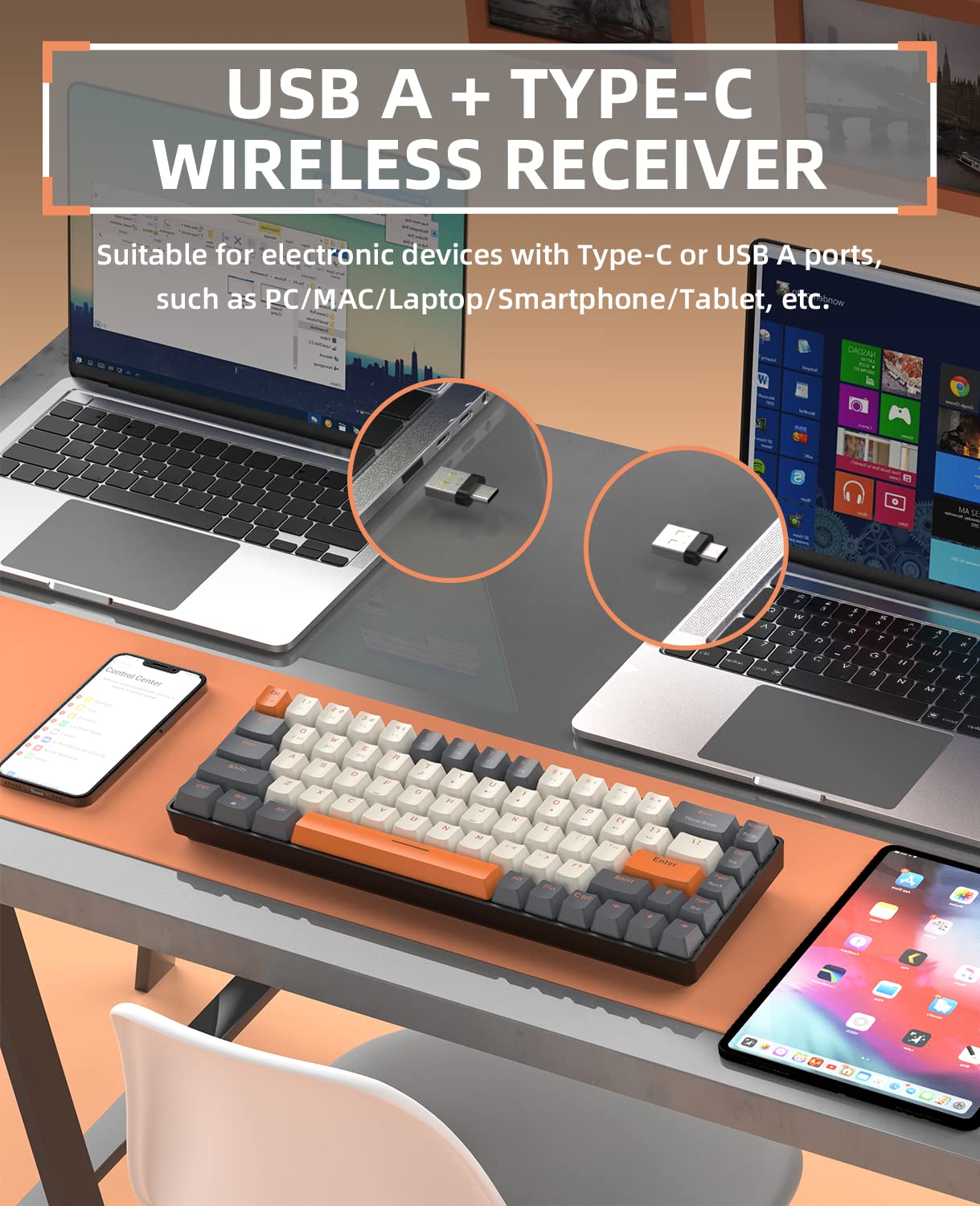 Mua MAGIC-REFINER RK68 Wireless Mechanical Keyboard, 60% Percent Gaming ...
