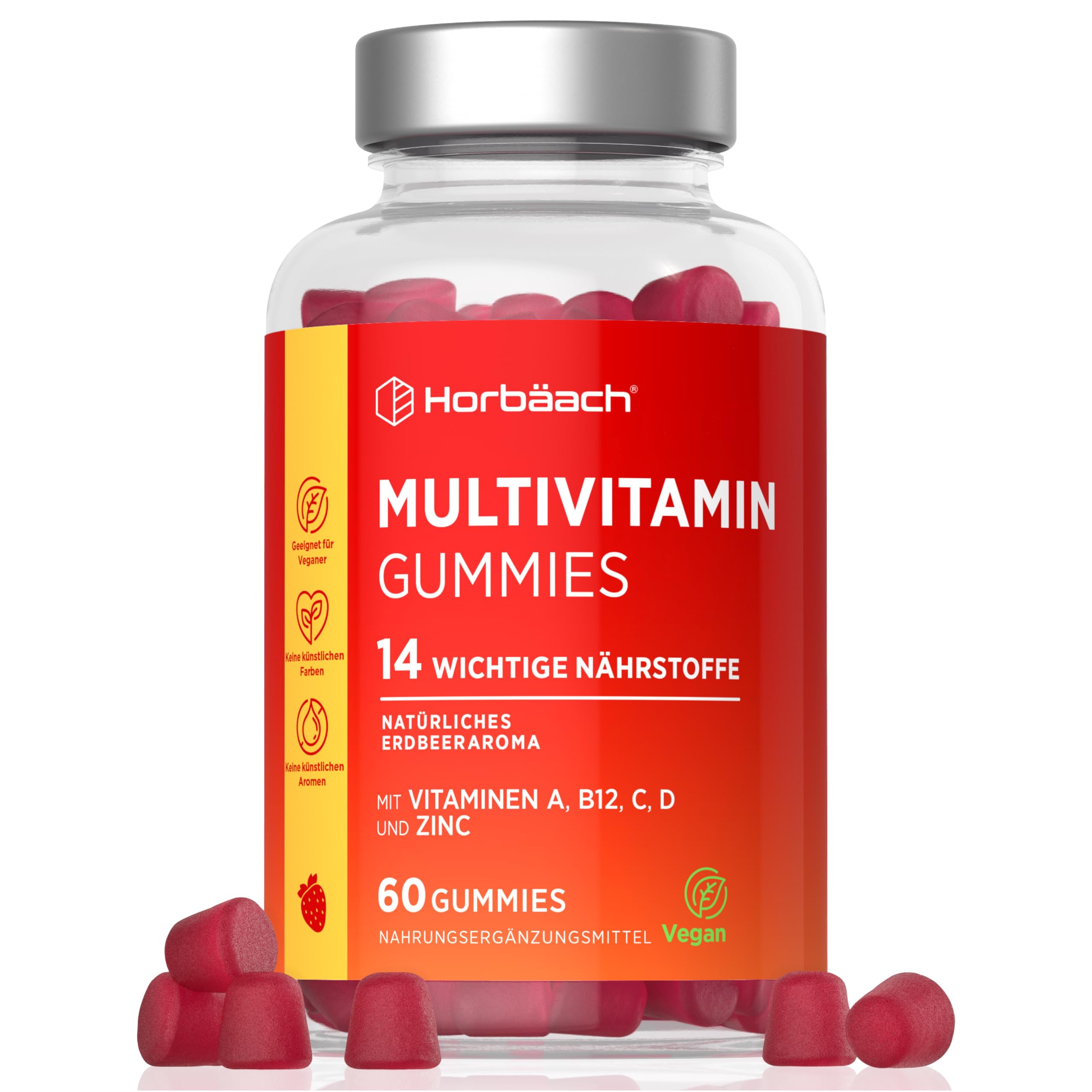 Mua Multivitamin Gummies | 14 Vitamine und Mineralstoffen mit Jod, Vitamin C, A, D, E, Biotin ...