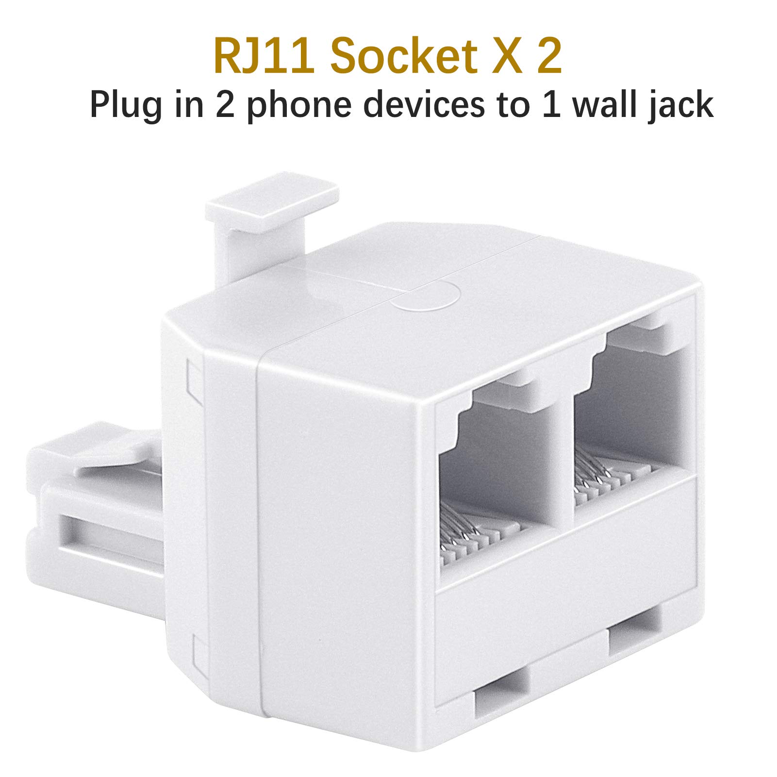 Mua Uvital RJ11 Duplex Wall Jack Adapter Dual Phone Line Splitter Wall ...